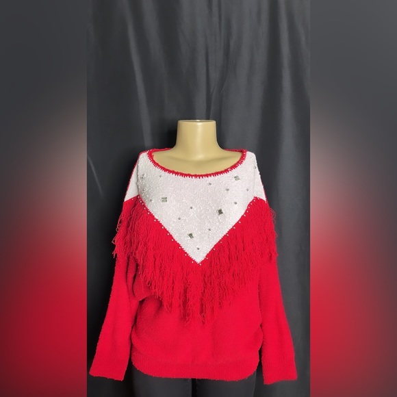 Vintage | Sweaters | Vintage 8s Affinity Embellished Fringe Bejeweled ...
